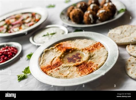 Selection Of Traditional Arab And Jewish Healthy Food Vegan And