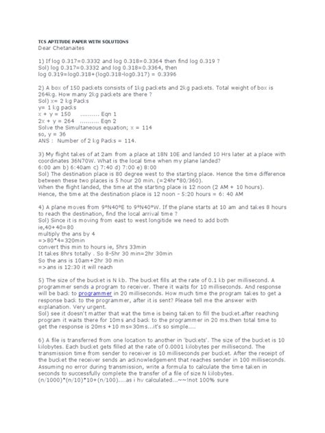 Tcs Aptitude Paper With Solutions Pdf Array Data Structure