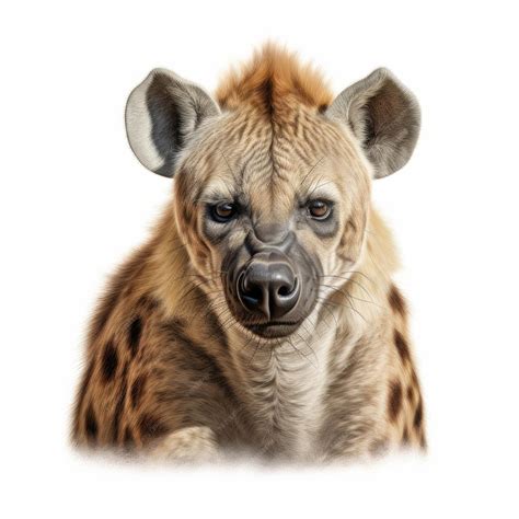 Premium Photo Detailed Hyena Front View Flat Drawing On White