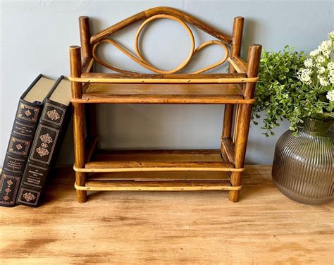 Vintage Shelf Bamboo Display Shelf Boho Decor Etsy