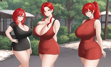 Rule 34 3girls Ai Generated Big Ass Big Breasts Curvy Female Dress