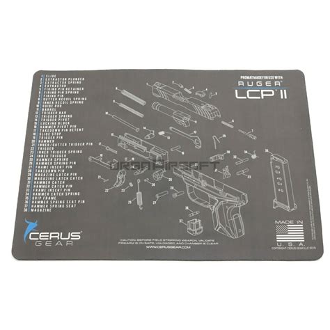 【楽天市場】cerus Gear Schematic Handgun Promat Ruger Lcp Ii ガンマット サバゲー メンテナンス：オルガエアソフト楽天市場店