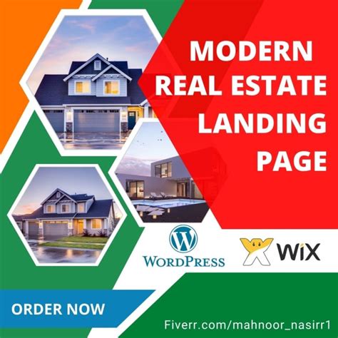 Lead Generation Responsive Real Estate Landing Page In Wordpress Or Wix