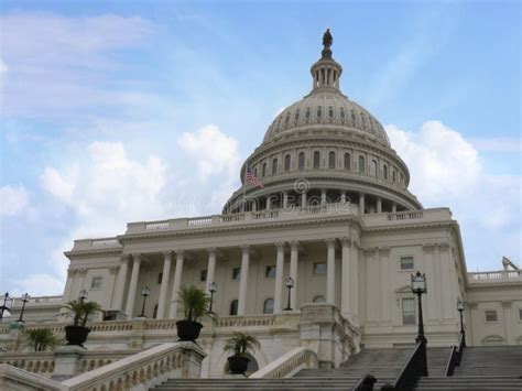Facade Of The United States Capitol Building In Washington Dc The