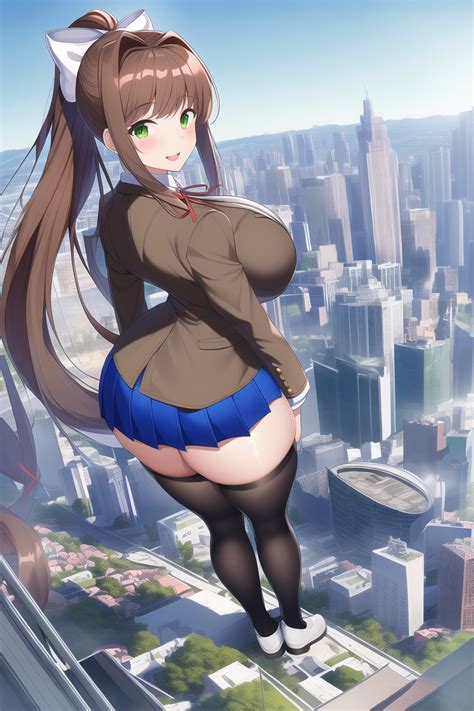 Monika Doki Doki Literature Club As A Giantess 4 By Red5805 On Deviantart
