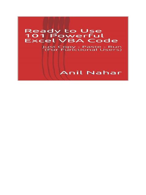 Anil Nahar Ready To Use 101 Powerful Excel Vba Code Just Copy Paste