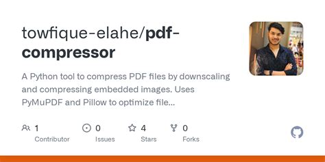 Github Towfique Elahepdf Compressor A Python Tool To Compress Pdf Files By Downscaling And