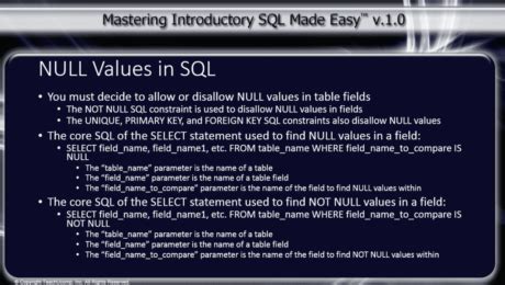 NULL Values In SQL Archives TeachUcomp Inc