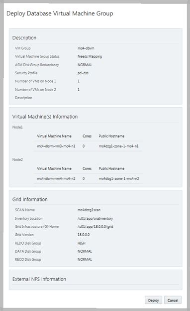 Deploy The Db Vm Group Bui Oracle® Minicluster S7 2 Administration