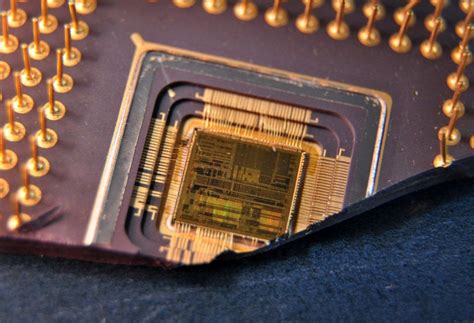 Inside Of An Old Intel Processor From The 90s