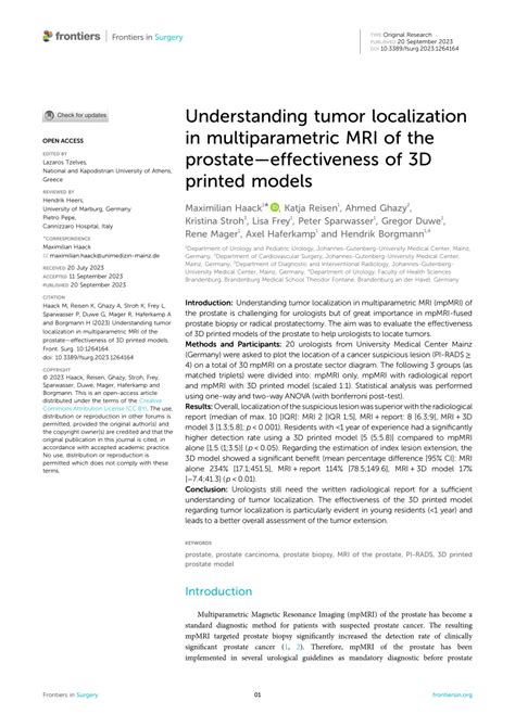 Pdf Understanding Tumor Localization In Multiparametric Mri Of The