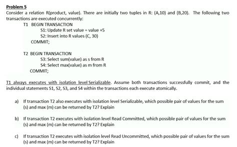 Solved Consider A Relation R Product Value There Are Chegg Com