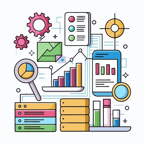 Data Analytics And Business Strategy With Colorful Line Icons Premium
