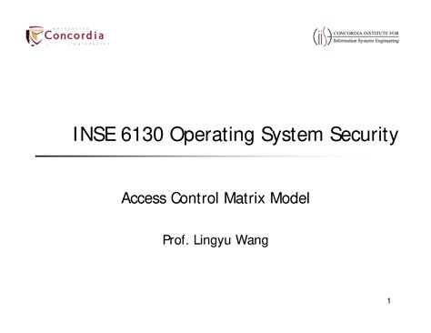 Handout 2o Operating System Security Inse 6130 Lecture 2 Inse