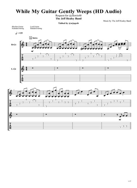 The Jeff Healey Band While My Guitar Gently Weeps Hd Audio Wmv Tab