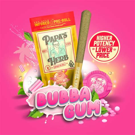 Bubba Gum 1g Infused Preroll Papas Herb
