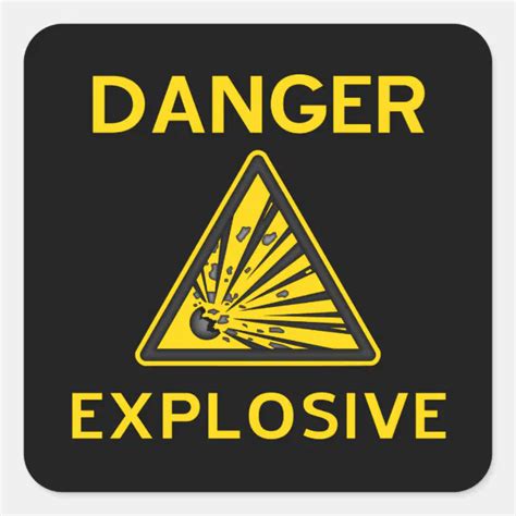 Explosive Warning Sign Sticker Zazzle