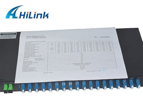 18 Channels CWDM Mux Demux Module LC UPC Connectors COM Ports With SC APC 1U Rack