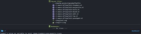 在dashboard界面按快捷键报错 Emacs general Emacs China