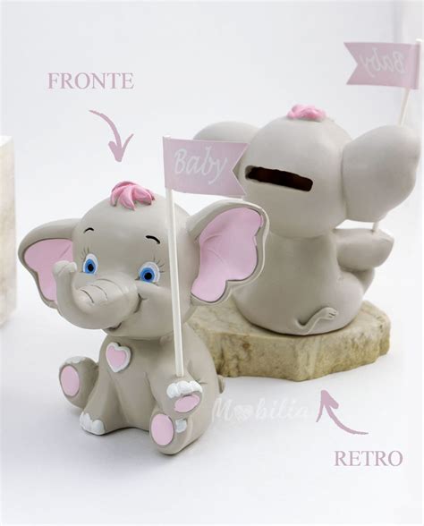 Bomboniera Salvadanaio Elefantino Rosa Assortito Linea Willy Mobilia