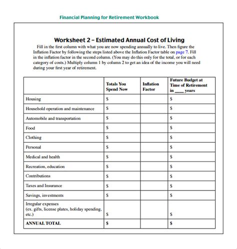 Financial Plan Template Word