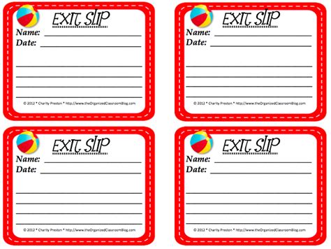Exit Slip Template