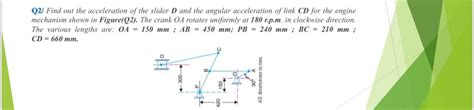 Solved Q Find Out The Acceleration Of The Slider D And The Chegg