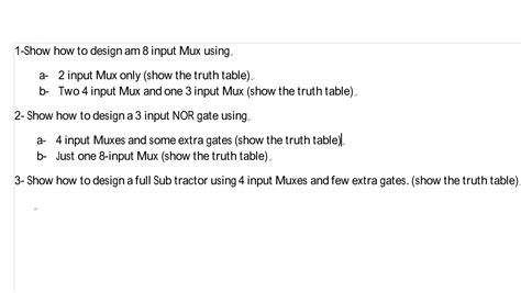 Solved 1 Show How To Design Am 8 Input Mux Using A 2 Input