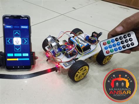 Line Follower Obstacle Avoiding Controlled By Ir Remote And Mobile Ma