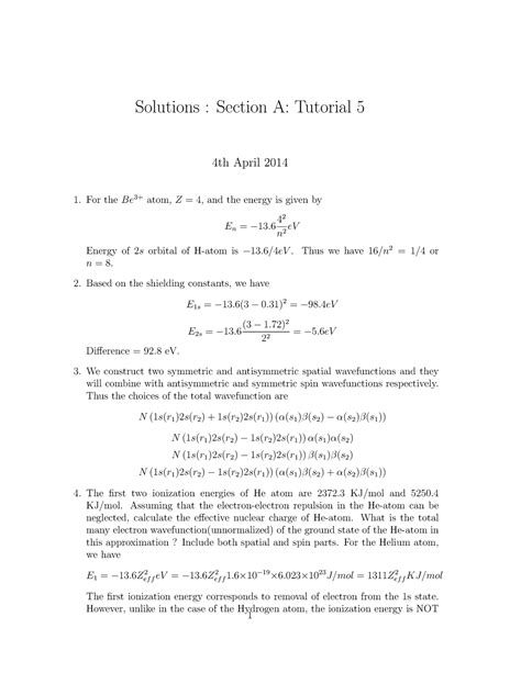 Soln Tut 5a Important Practice Tutorial For Exams Shared By Professor