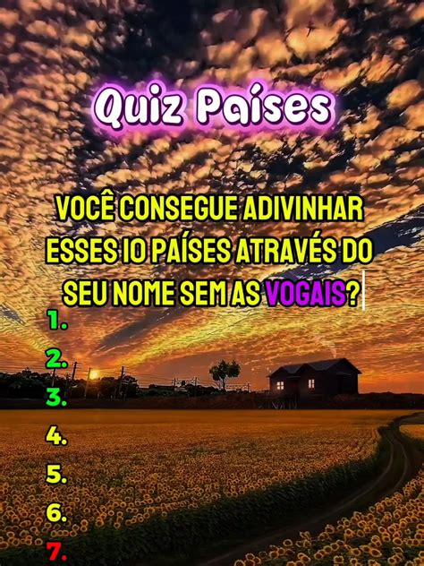 Quiz Países Sem Vogais Você Conseguirá Acertar Tiktok