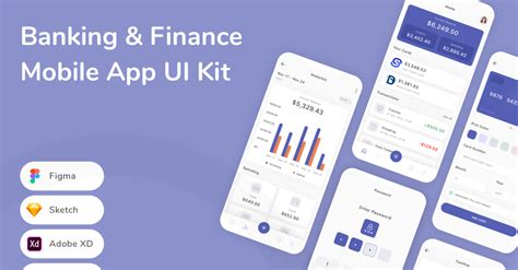 Banking Finance Mobile App UI Kit TemplateMonster