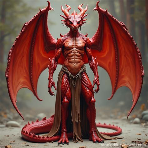Dragon Lady With Muscular Red Scales Stable Diffusion Online