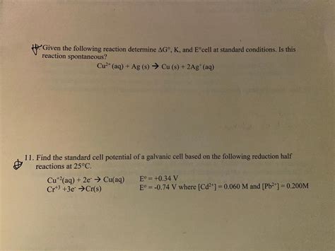 Solved Given The Following Reaction Determine Ag” K And