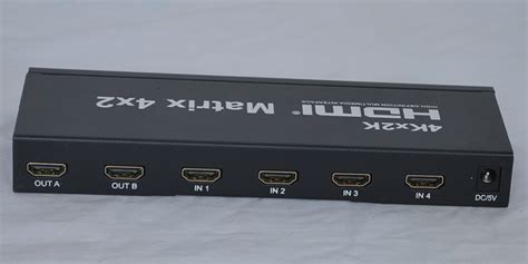 China Manufacturer Of Analog To Digital 4K 2K HDMI Matrix 4 Inputs 2 Outputs GreenGo