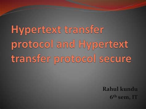 Hypertext Transfer Protocol Pptx