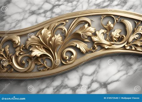 3d Render Classic Panel Interior Carve Marble Stock Illustration