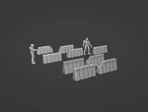 😇 Halo 3 Concrete Barriers Halo Ground Command Miniature Scale