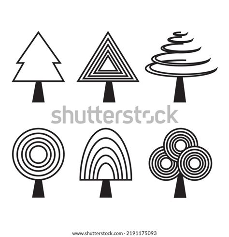 Set Various Tree Models Icon Vector Stock Vector Royalty Free Shutterstock