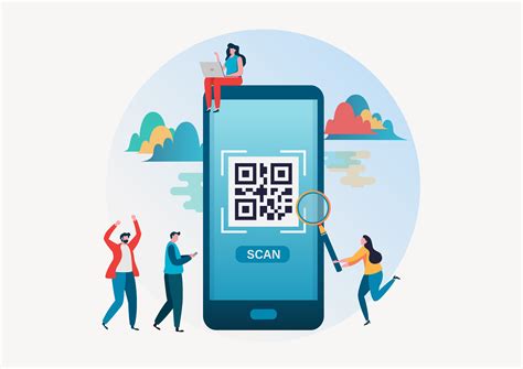People Scanning Qr Code For Payment Via Smartphone 667730 Vector Art At Vecteezy