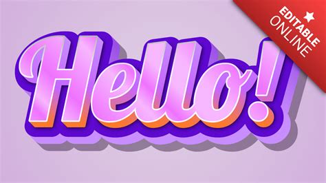 Hello Purple Font Text Effect Generator