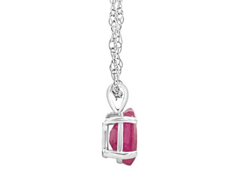 7x5mm Oval Ruby 14k White Gold Pendant With Chain 15ls3b Jtv