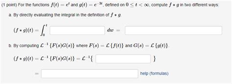 Solved For The Functions F T E T And G T E T Chegg