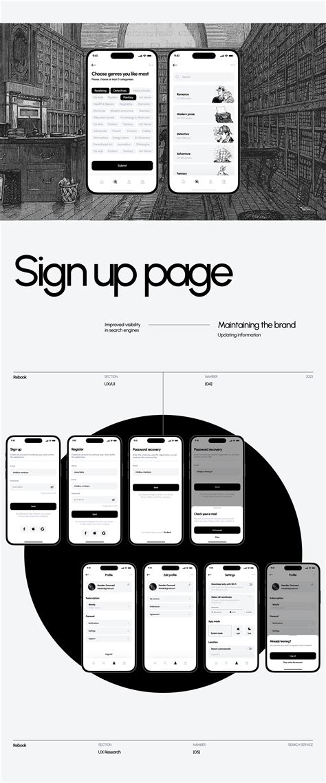 book library app behance