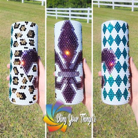 Fluer De Lis Fun Rhinestone Tumbler Pattern Bling Your Things Rhinestones