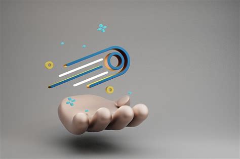 아름다운 추상적 인 삽화 회색 배경에 황금 손 홀딩 혜성 기호 아이콘 3d 렌더링 그림 우주 탐사 3차원 형태에 대한 스톡 사진 및 기타 이미지 Istock