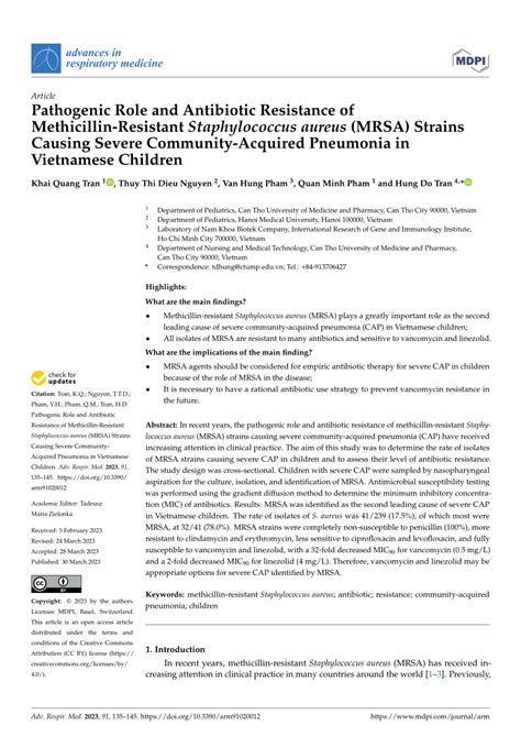 Pdf Pathogenic Role And Antibiotic Resistance Of Methicillin