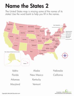 50 States Worksheets And Research Printables State Maps Included