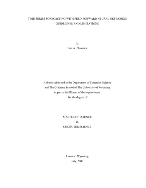 Time Series Forecasting With Feed Forward Neural