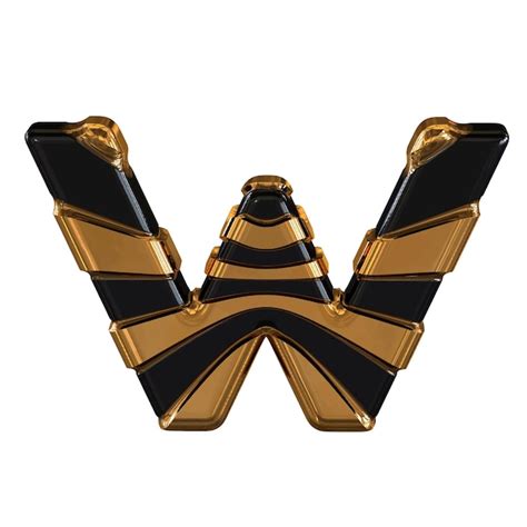 검은색과 금색 기호 문자 W 프리미엄 벡터